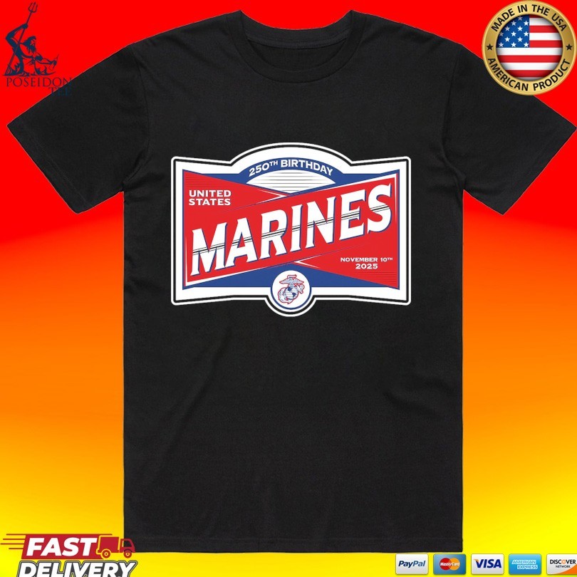 250th Usmc Birthday Label United States Marines T-shirt, hoodie, tank ...