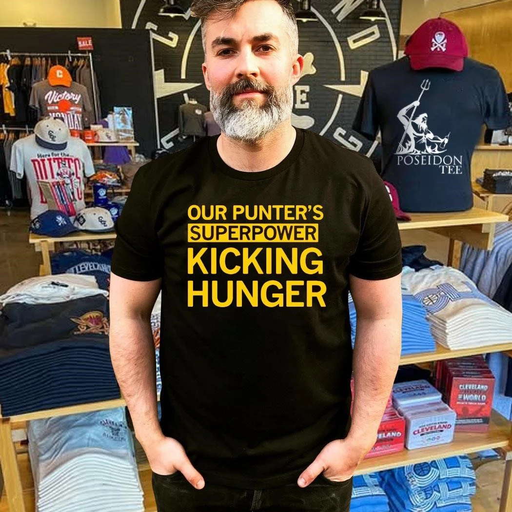 Tyler Perkins Kicking Hunger Our Punter's Superpower T-shirt, hoodie ...