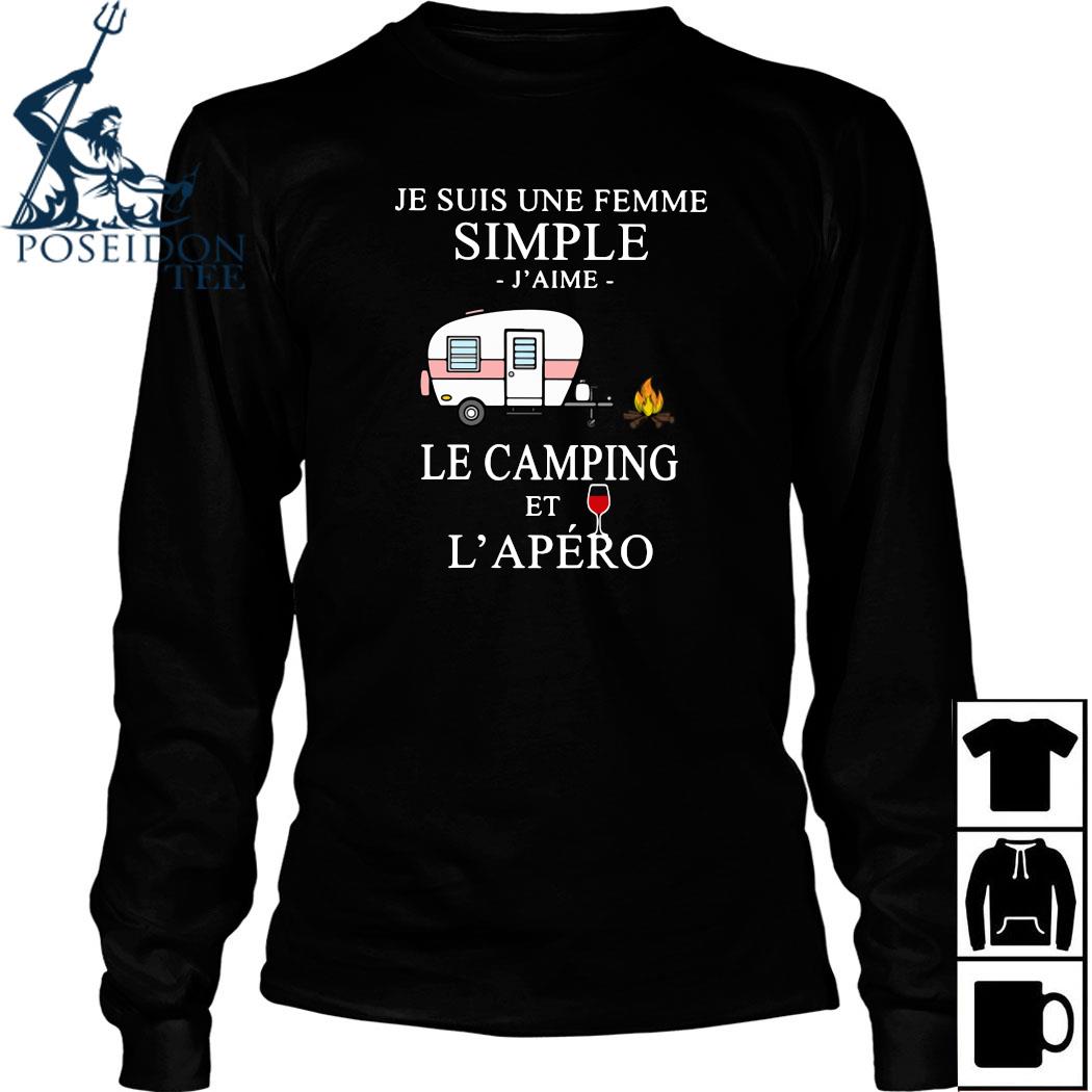 Je Suis Une Femme Simple J'aime Le Camping Et L'apéro Shirt, Ladies tee ...